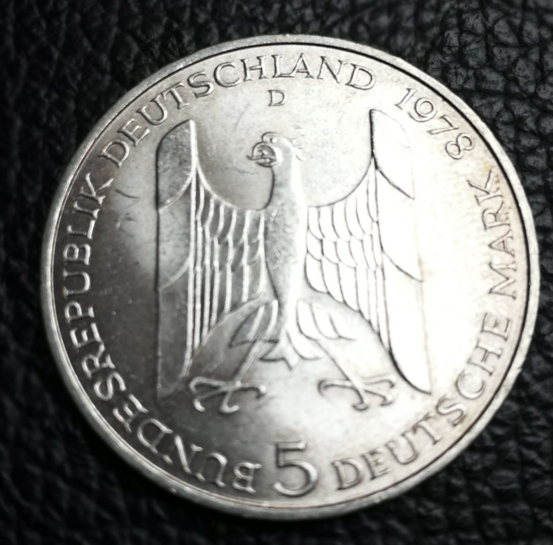 Muenzauktion.com 2913665 - 5 DM Gedenkmünze 5 DM Gustav Stresemann 1978 D bankfrisch Silber