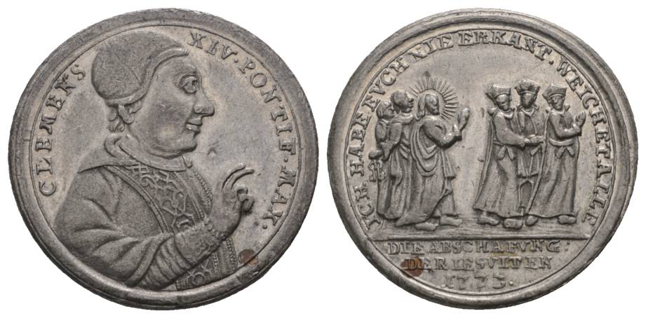 Muenzauktion.com 2944850 - Rom, Pabst Clemens; Zinnmedaille 1773; 10,69 ...