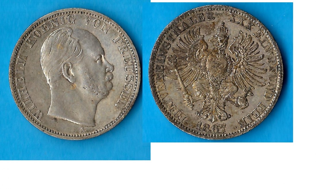 Muenzauktion.com 3169380 - Preussen Thaler 1867 A vz rar Golden Gate ...