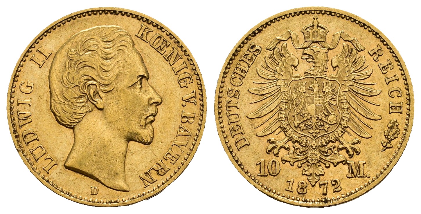 Muenzauktion.com 3169745 - 3,58 g Feingold. Ludwig II. (1864 - 1886) 10 ...