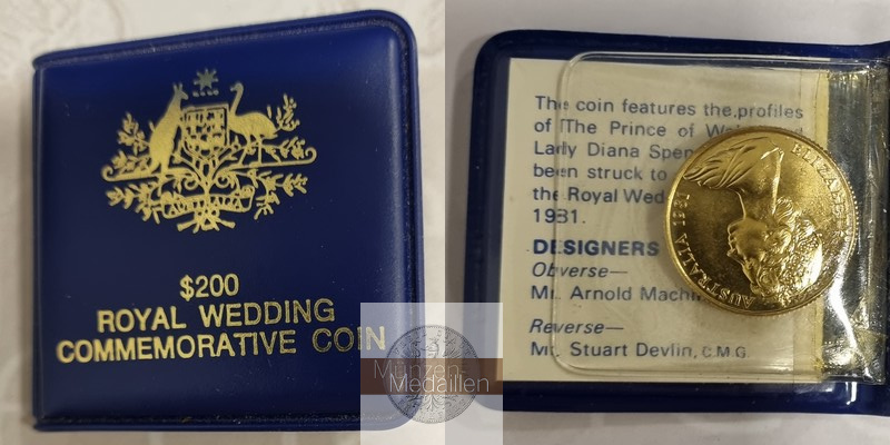 Muenzauktion.com 3257737 - Australien. 200 Dollar 1981 Hochzeit Prinz ...